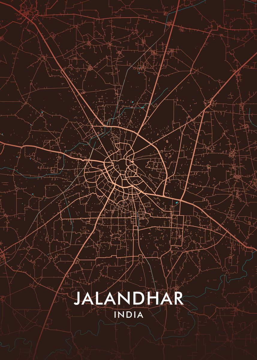 'Jalandhar City Map' Poster, picture, metal print, paint by Miracle ...