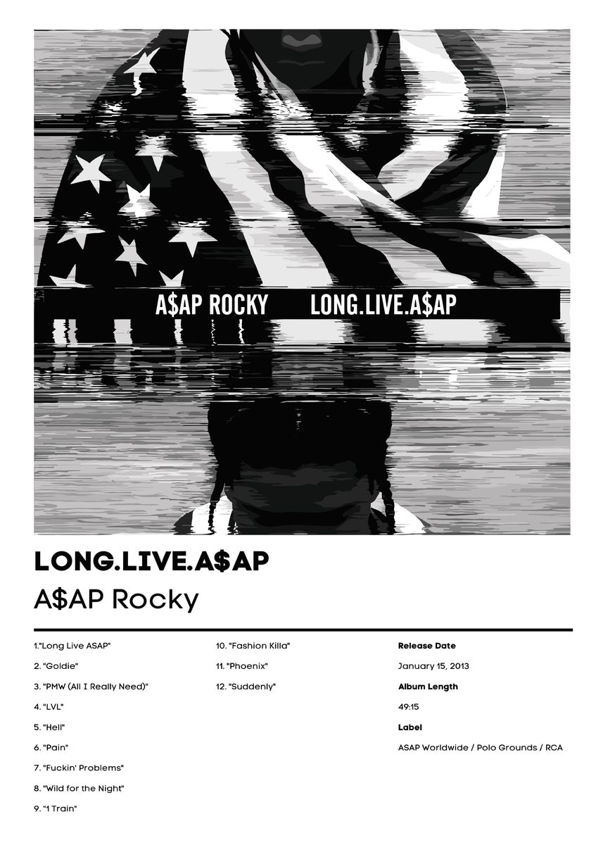 'ASAP Rocky Long Live ASAP' Poster, picture, metal print, paint by ...
