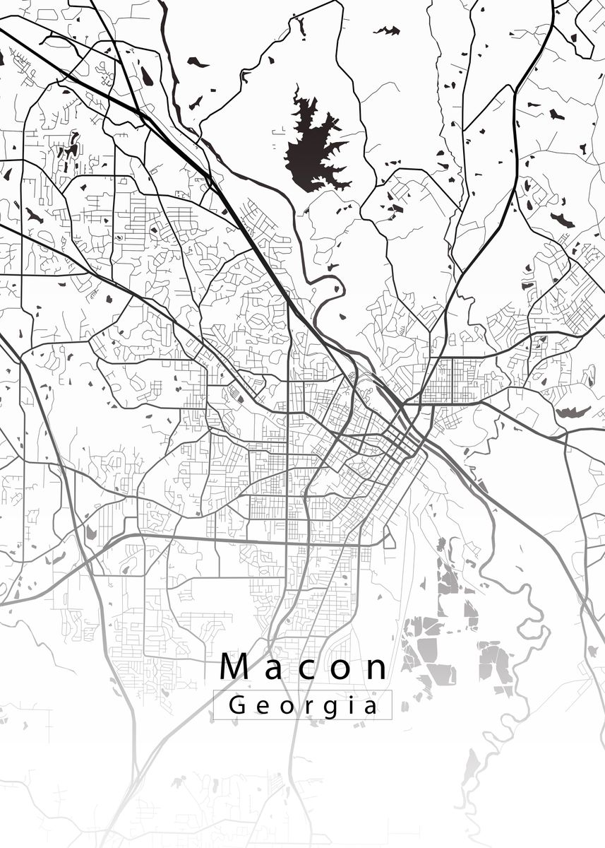 'Macon Georgia City Map' Poster, picture, metal print, paint by Mapique ...