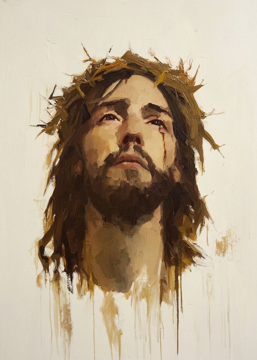 'Jesus Christ Abstract Portrait' Poster, picture, metal print, paint by ...