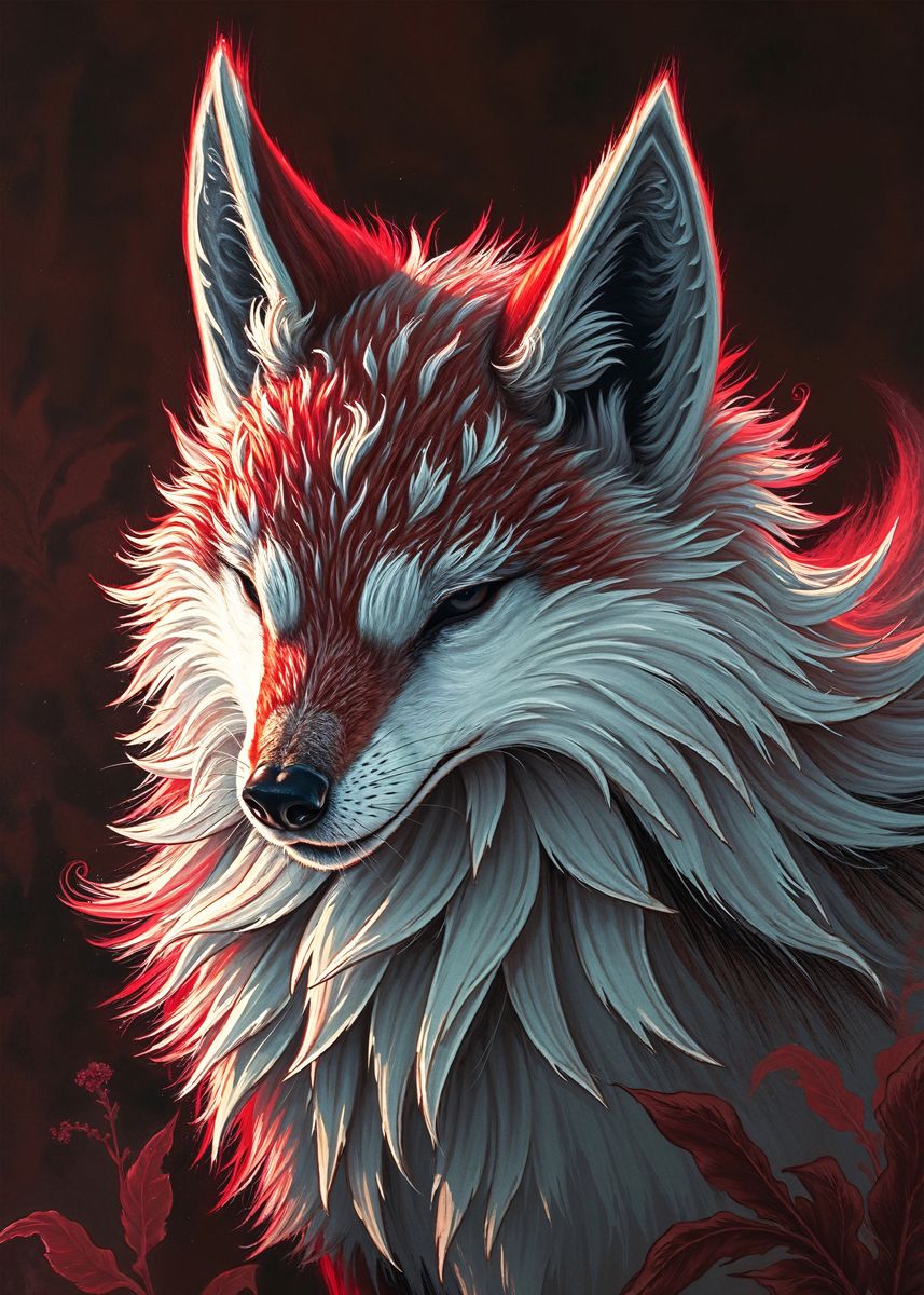 'Red Wolf Portrait' Poster, picture, metal print, paint by Madooza ...