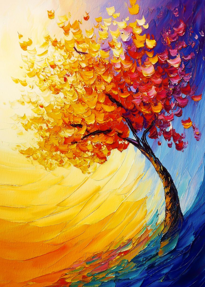 'Abstract Tree Painting' Poster, picture, metal print, paint by ...