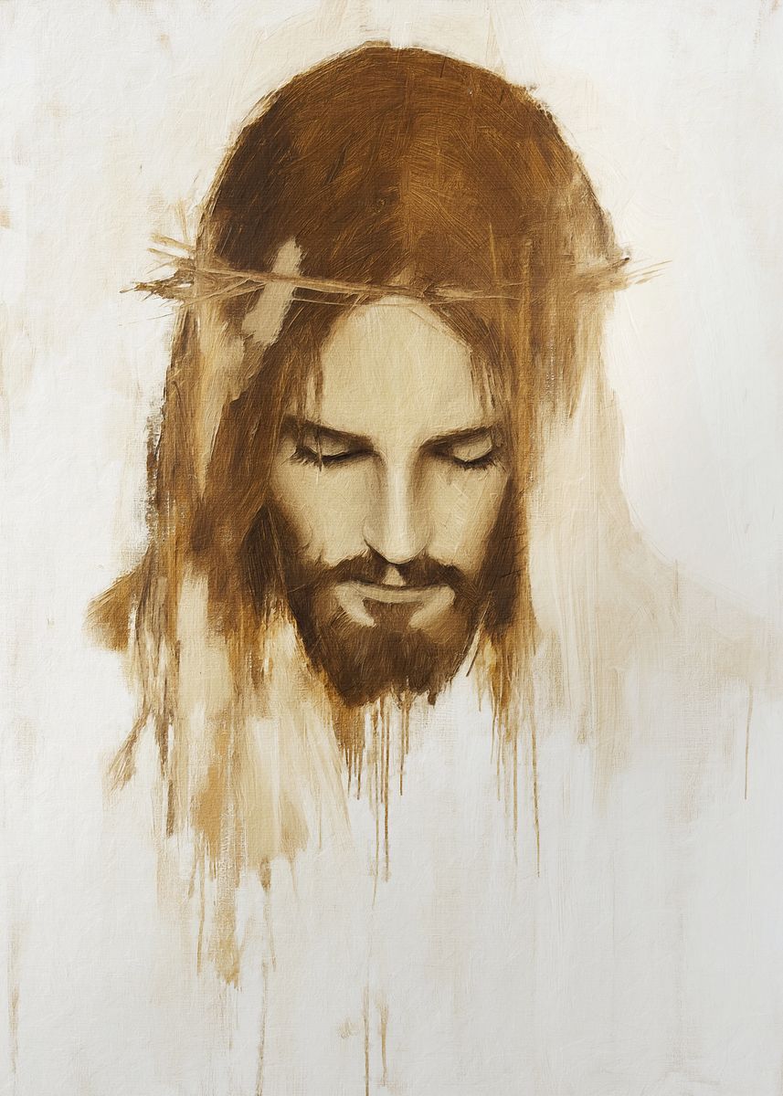 'Jesus Christ Portrait Painting' Poster, picture, metal print, paint by ...