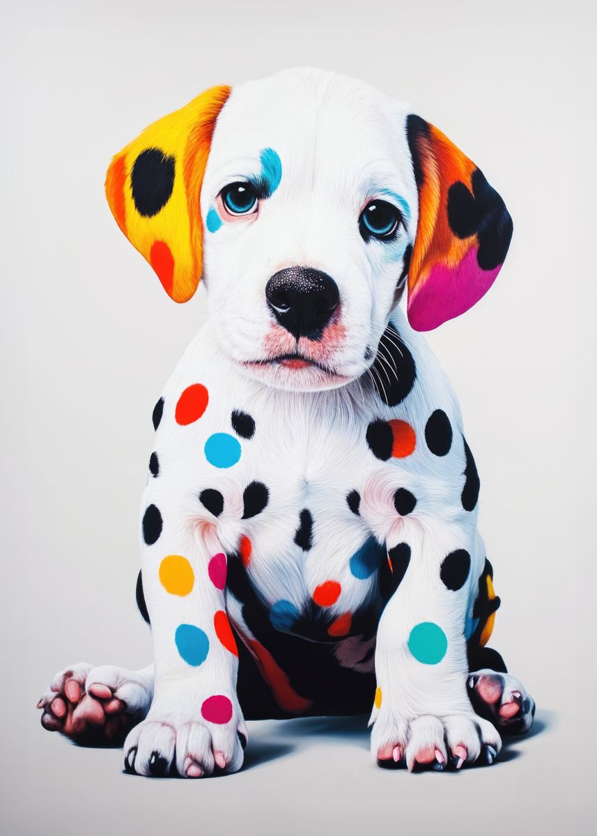 'Colorful Dalmatian Dog' Poster, picture, metal print, paint by Wall ...