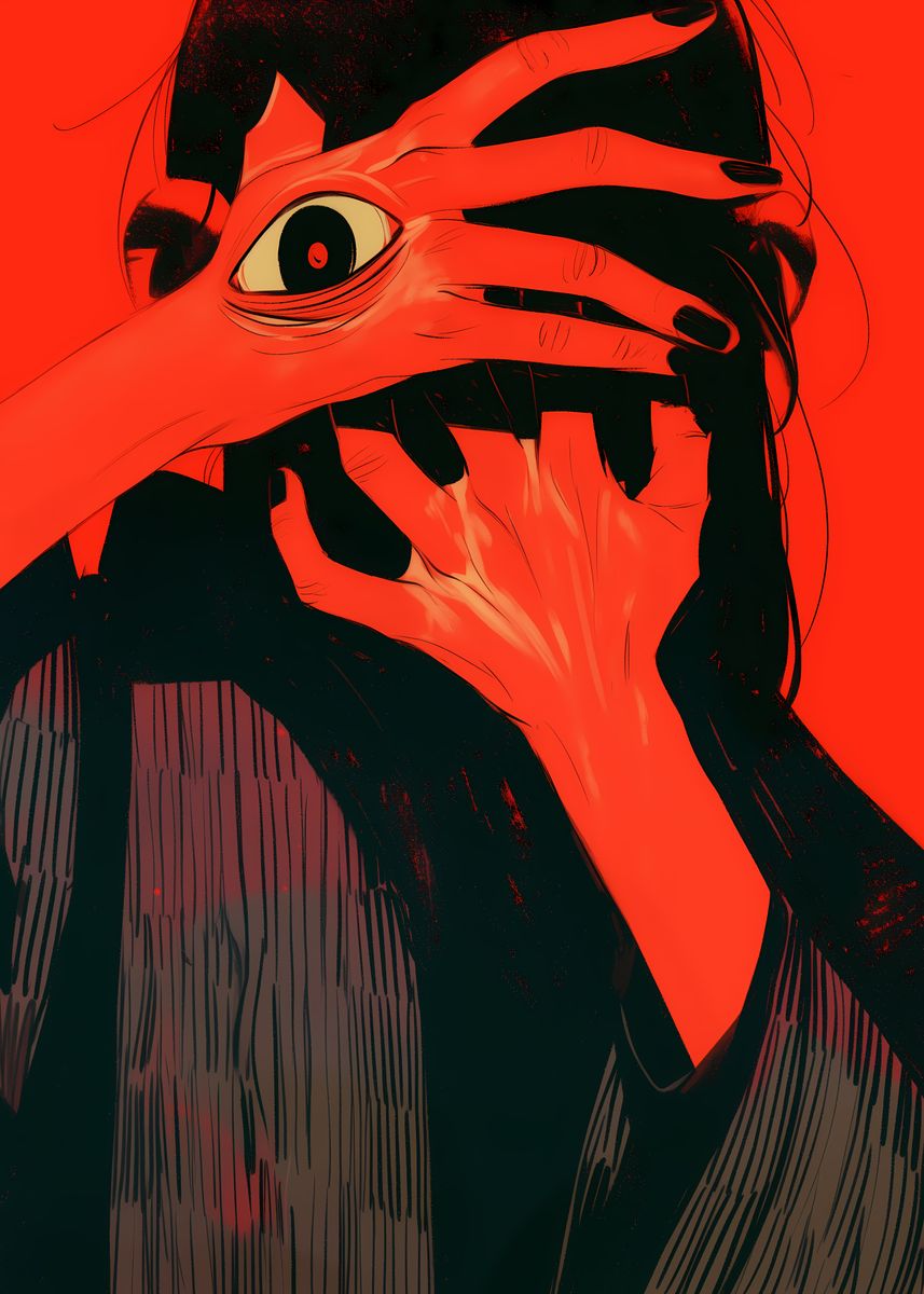 'Red Eye Hand' Poster, picture, metal print, paint by Tomorrow Artz ...