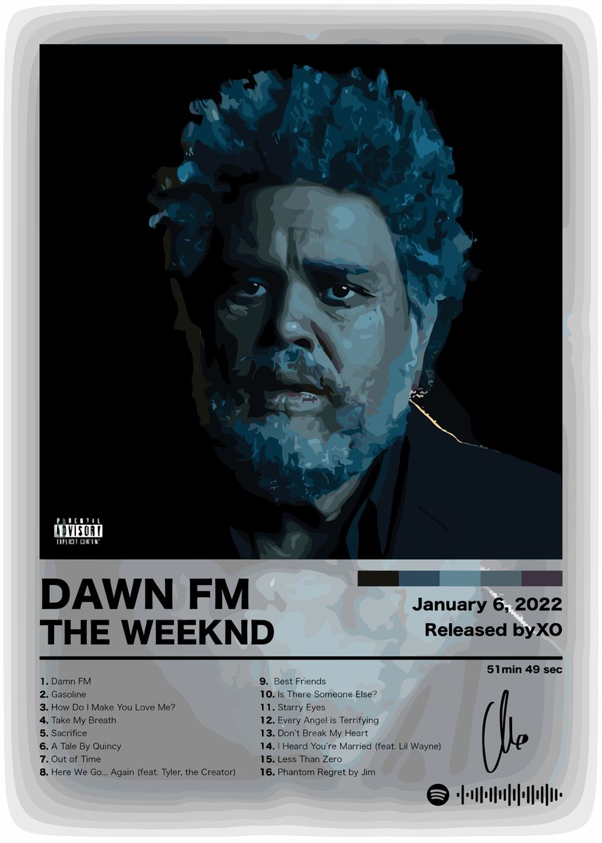 'The Weeknd Dawn FM' Poster, picture, metal print, paint by LOCKET | Displate