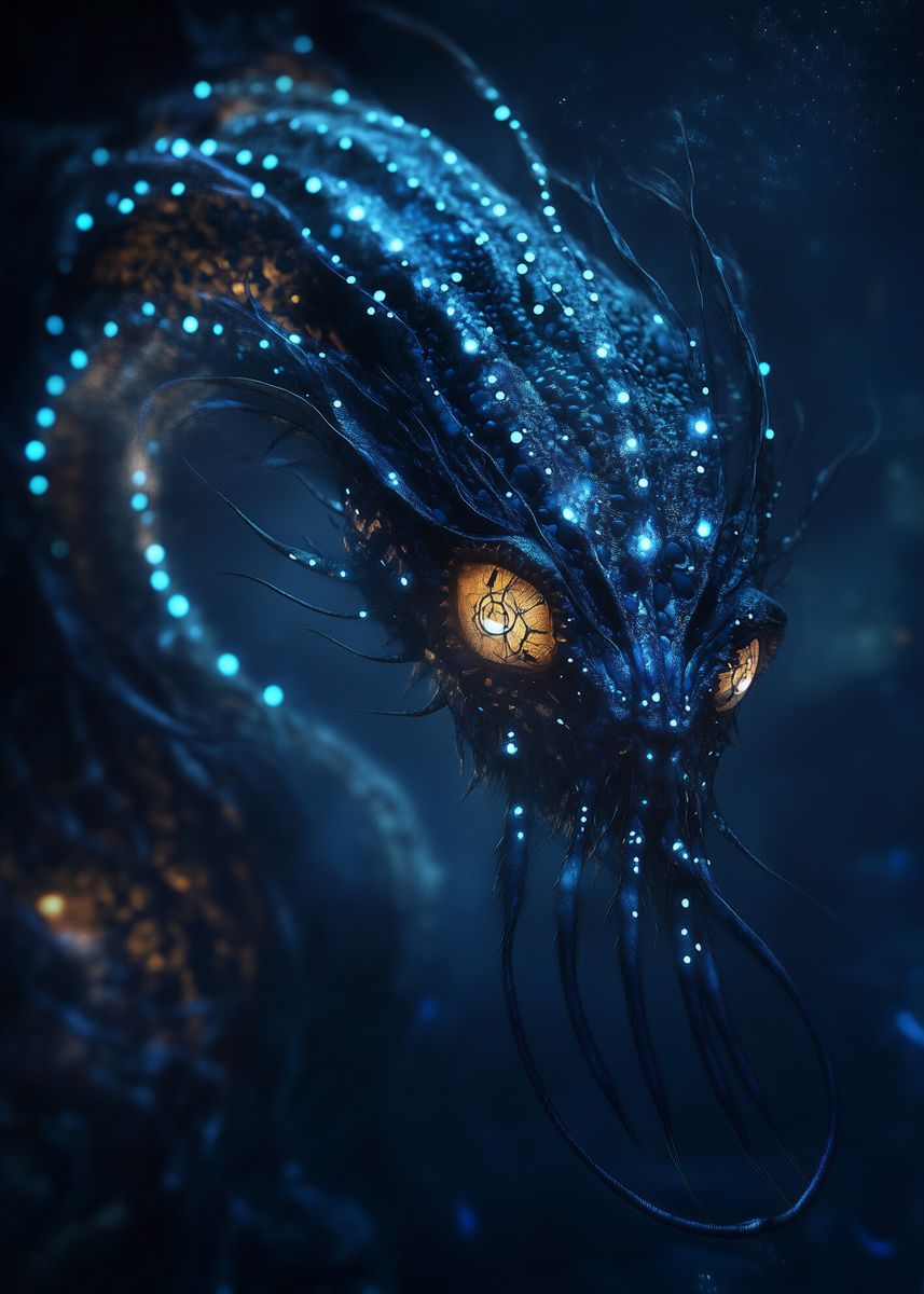 'Deep Sea Alien' Poster, picture, metal print, paint by ...