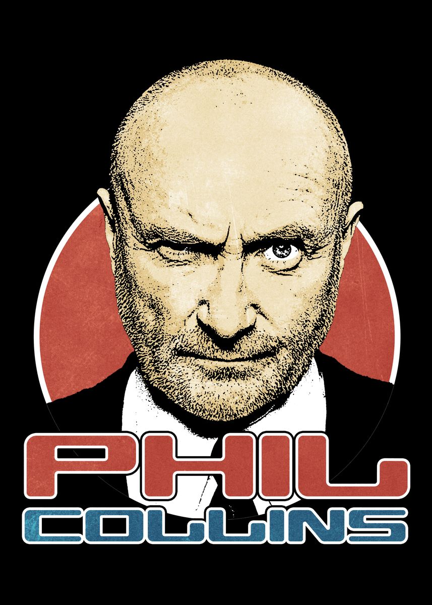 'Phil Collins Vintage Poster' Poster, picture, metal print, paint by ...