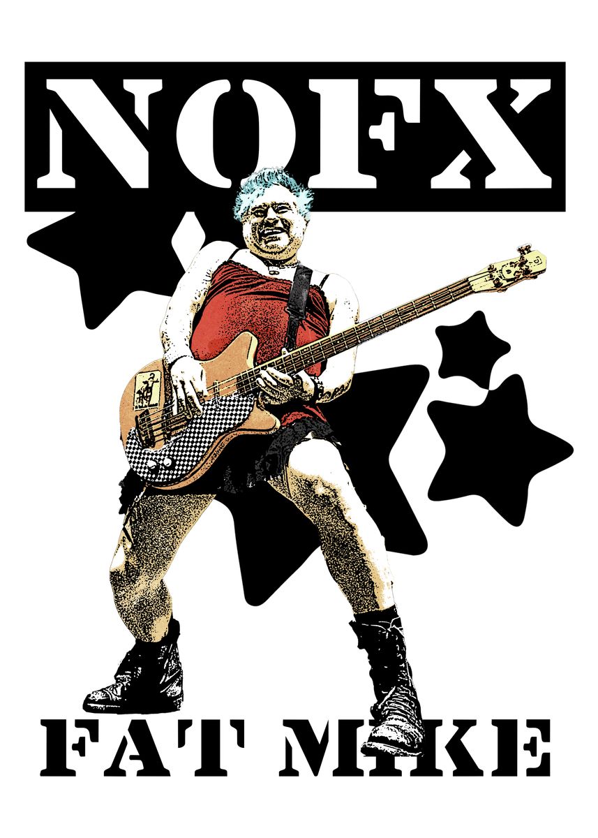'NOFX Fat Mike Punk Poster' Poster, picture, metal print, paint by ...