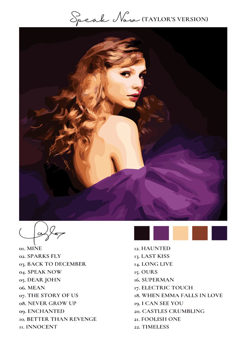 'Taylor Swift Speak Now' Poster, picture, metal print, paint by LOCKET ...