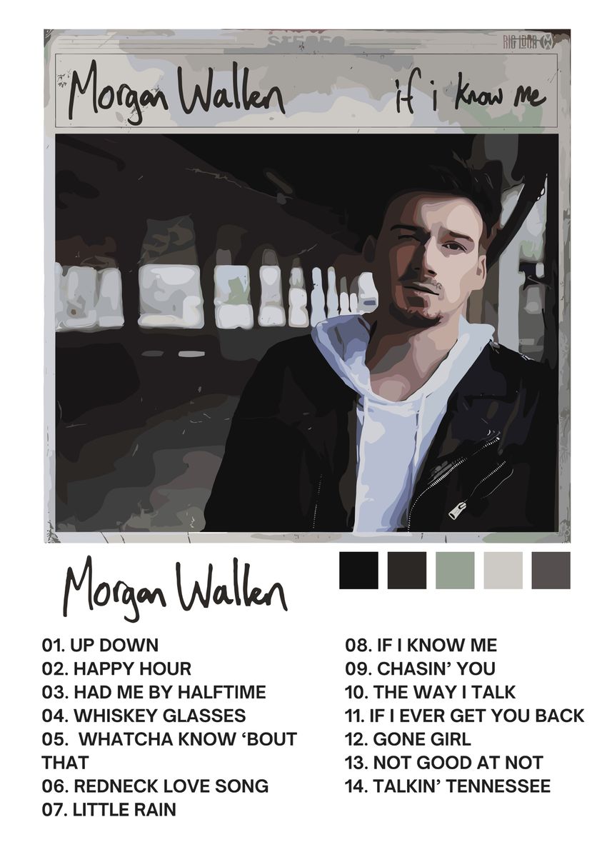 'Morgan Wallen If I Know Me' Poster, picture, metal print, paint by ...
