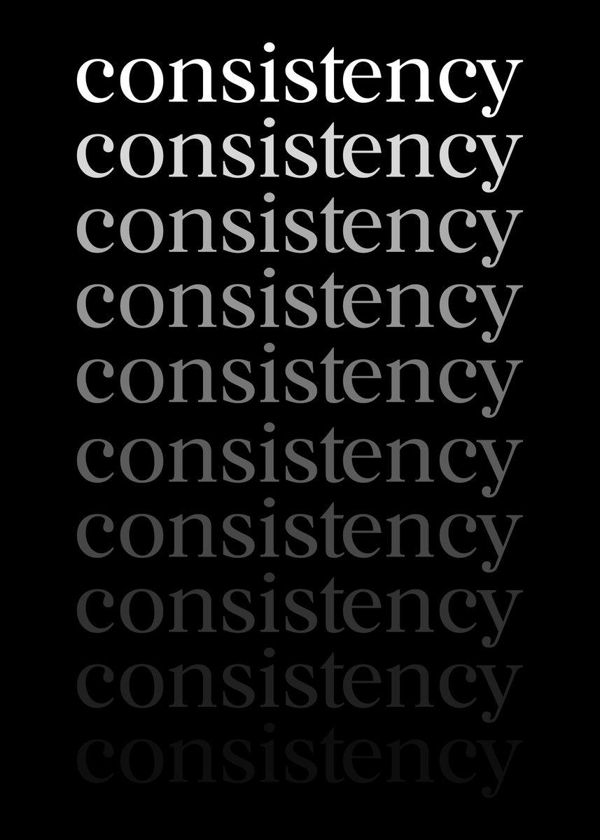 'Consistency Text Art Inspirational Motivational New Year Vision Board ...