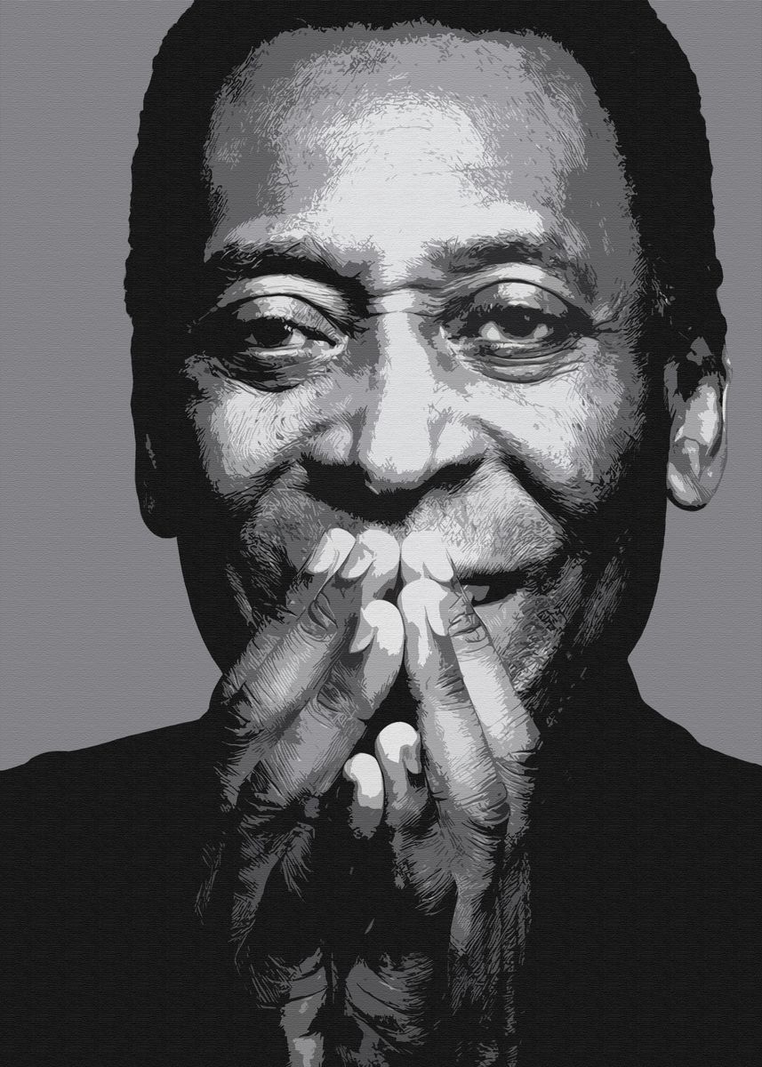'Pelé Portrait' Poster, picture, metal print, paint by Bas UKy | Displate