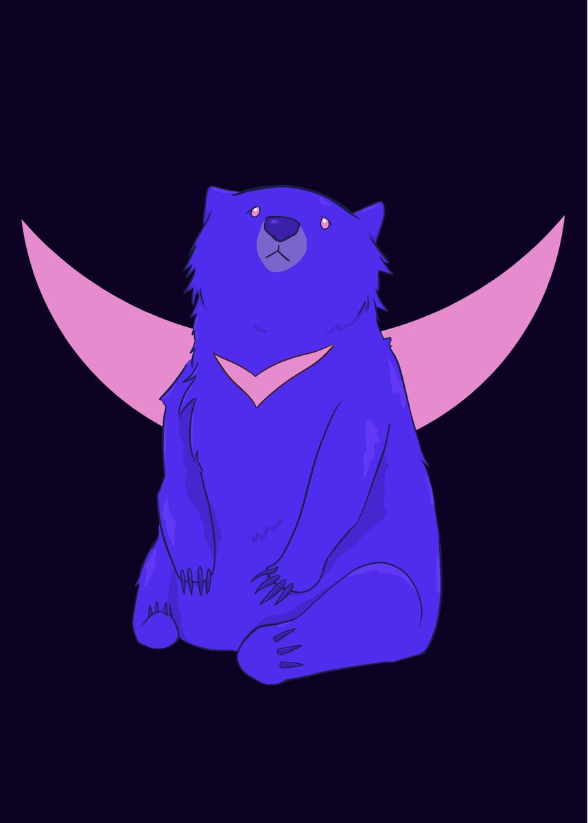 'Moon Bear' Poster, picture, metal print, paint by Rory Nelson | Displate