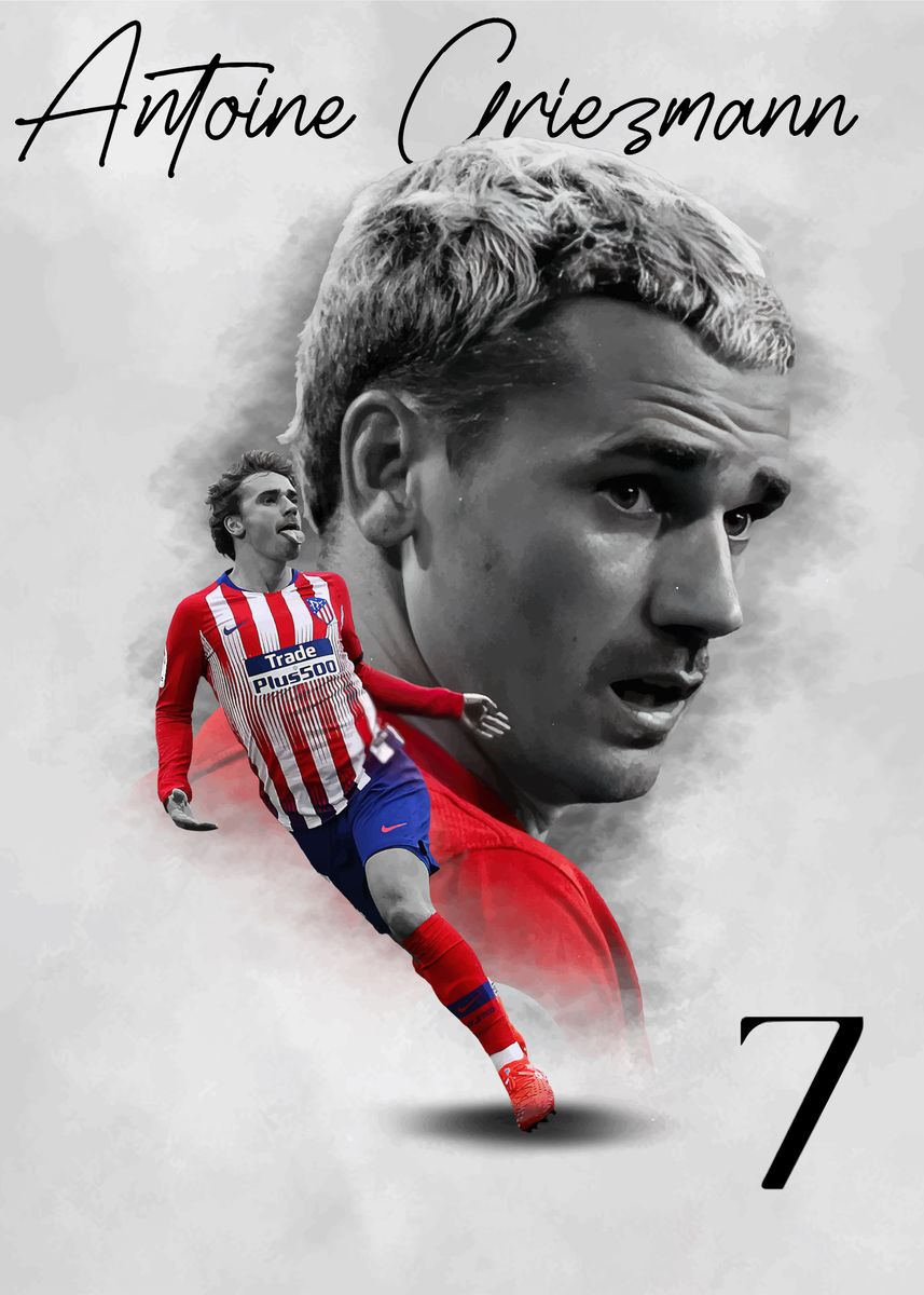'Antoine Griezmann Soccer Poster' Poster, picture, metal print, paint ...