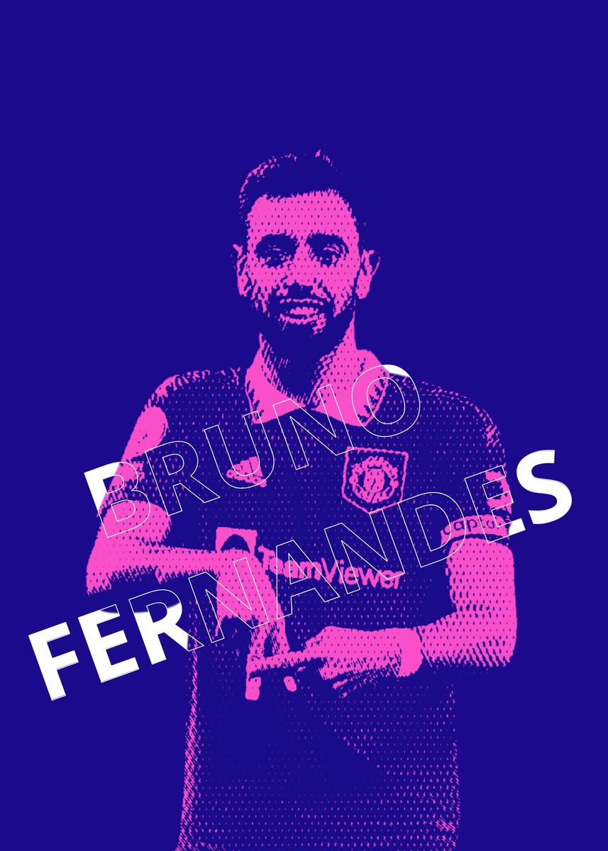 'Bruno Fernandes Football Poster' Poster, picture, metal print, paint ...
