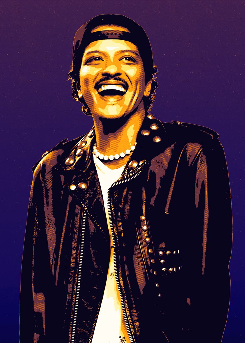 'bruno mars Pop Art Portrait' Poster, picture, metal print, paint by ...