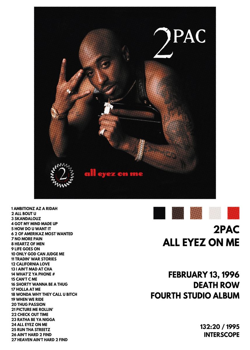 '2Pac All Eyez On Me' Poster, picture, metal print, paint by eldihihi ...