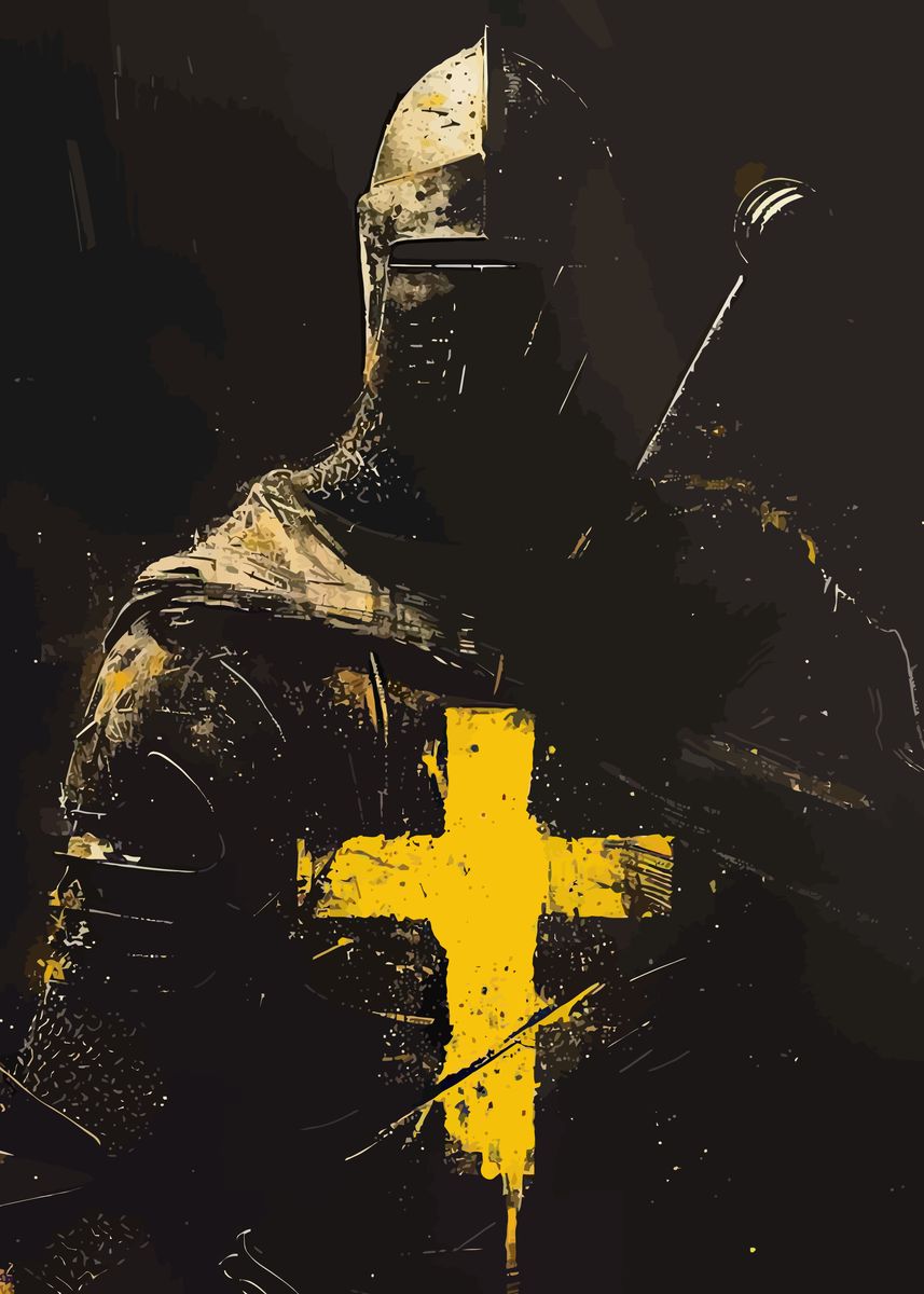 'Knight with Cross' Poster, picture, metal print, paint by Earnestine ...