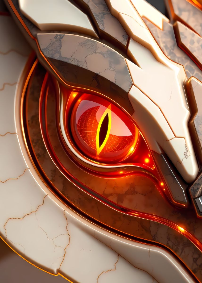 'Cybernetic Dragon Eye' Poster, picture, metal print, paint by Diz ...