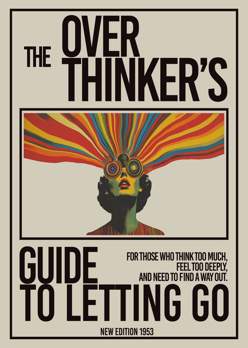 'Overthinker's Guide to Letting Go' Poster, picture, metal print, paint ...