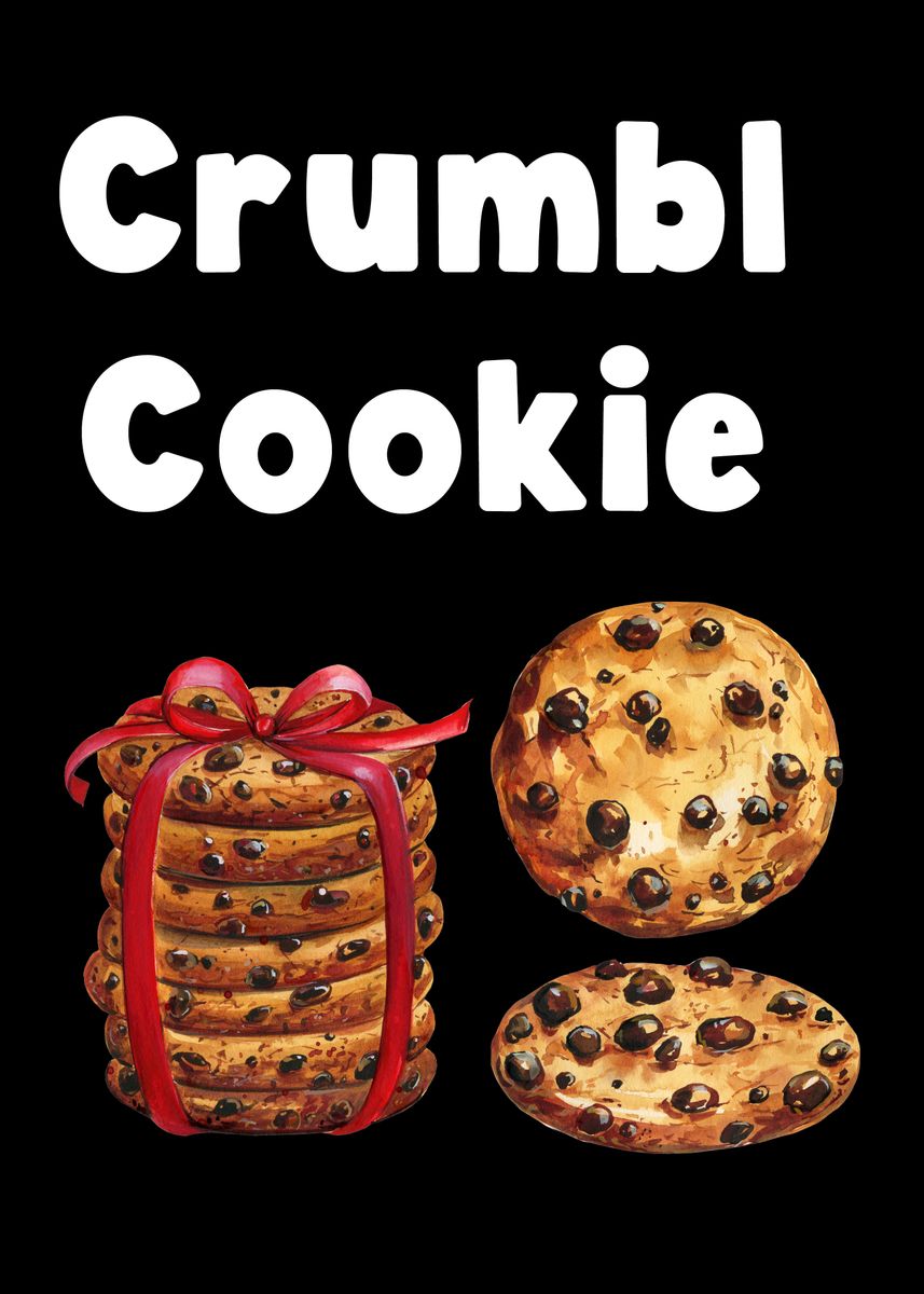 'Crumble Cookie Illustration' Poster, picture, metal print, paint by ...