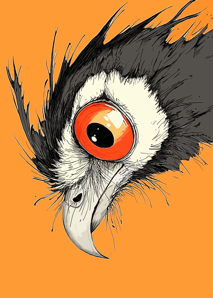 'Bird Eye Close-Up' Poster, picture, metal print, paint by Erzebet ...