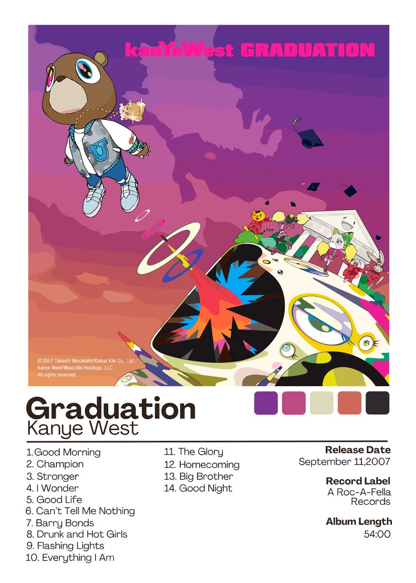 'Kanye West Graduation' Poster, picture, metal print, paint by LOCKET ...