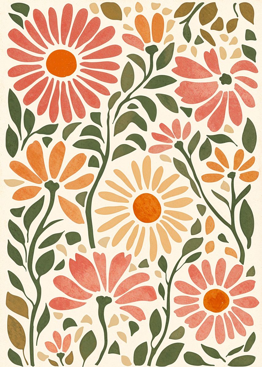 'Floral Pattern Art Print' Poster, picture, metal print, paint by ...