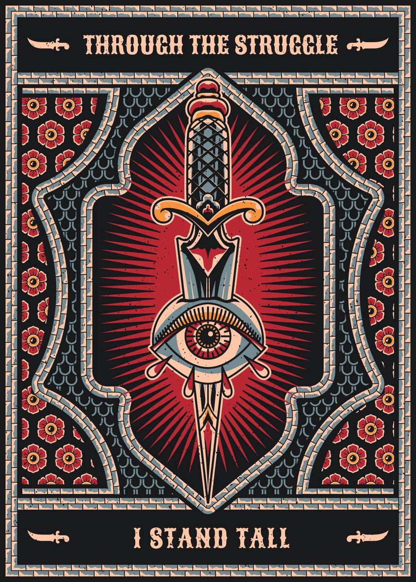 'Eye & Dagger Tattoo' Poster, picture, metal print, paint by taofik ...