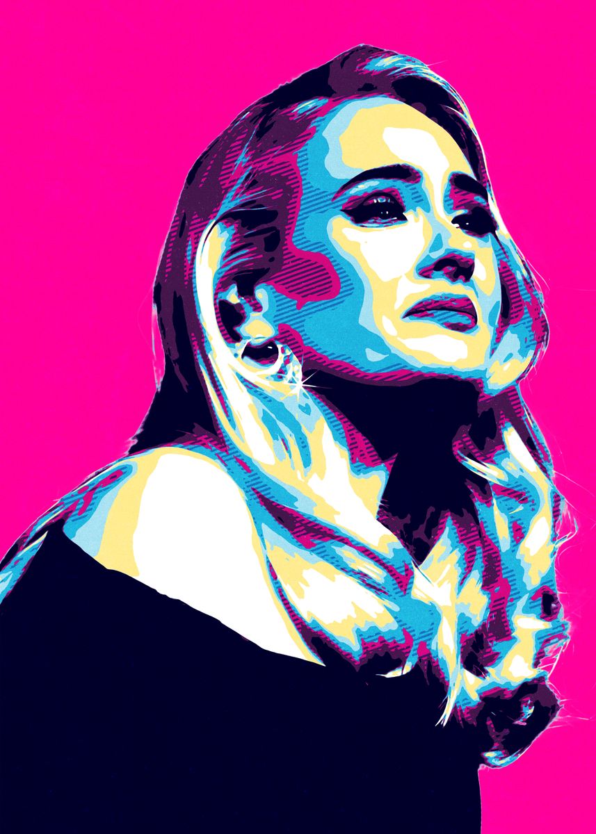 'Adele Pop Art Portrait' Poster, picture, metal print, paint by dedeart ...