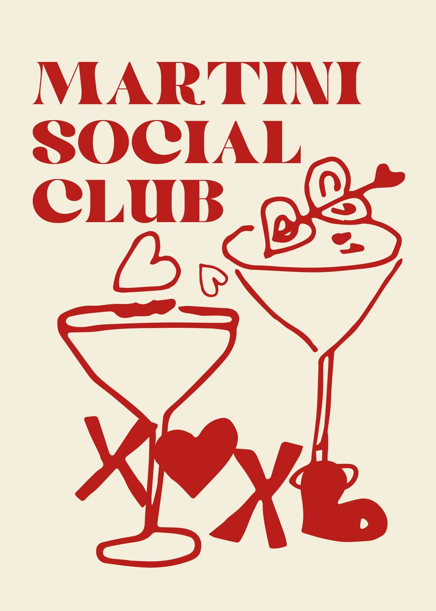 'Martini Social Club' Poster, picture, metal print, paint by EDM ...