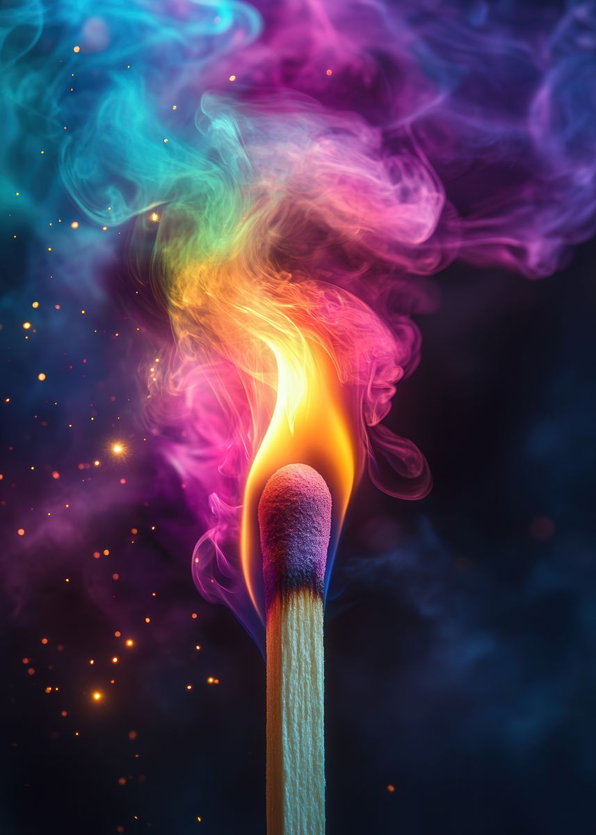 'Rainbow Match' Poster, picture, metal print, paint by GLITCHED ART ...