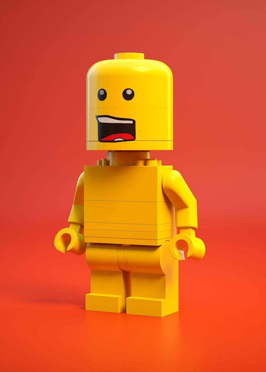 'Yellow Lego Minifigure' Poster, picture, metal print, paint by ...