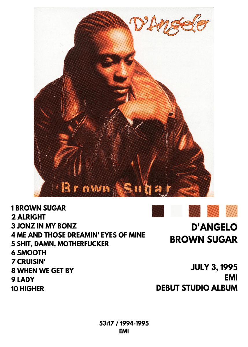 'D'Angelo Brown Sugar Album Cover' Poster, picture, metal print, paint ...
