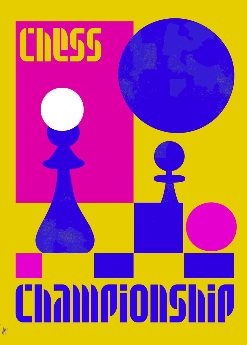 'Retro Chess Championship Poster' Poster, picture, metal print, paint ...