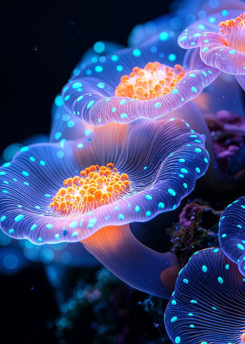 'Glowing Coral Reef' Poster, picture, metal print, paint by SuperNova ...
