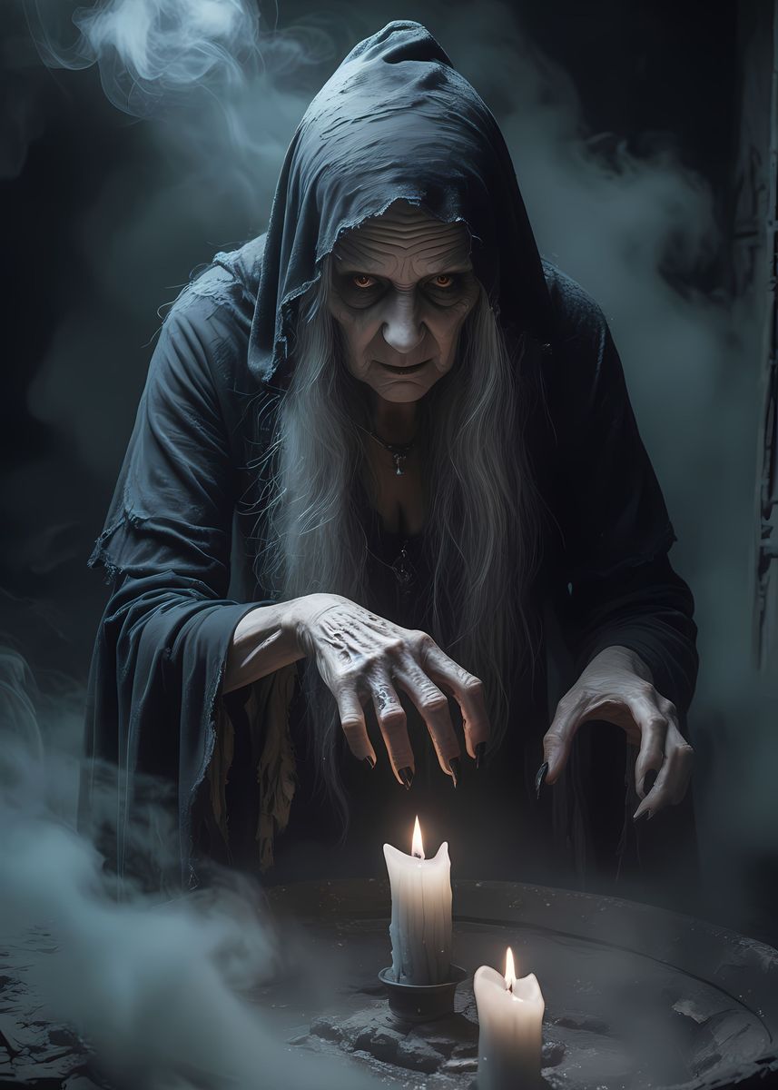 'Witch with Candles' Poster, picture, metal print, paint by Devran ...