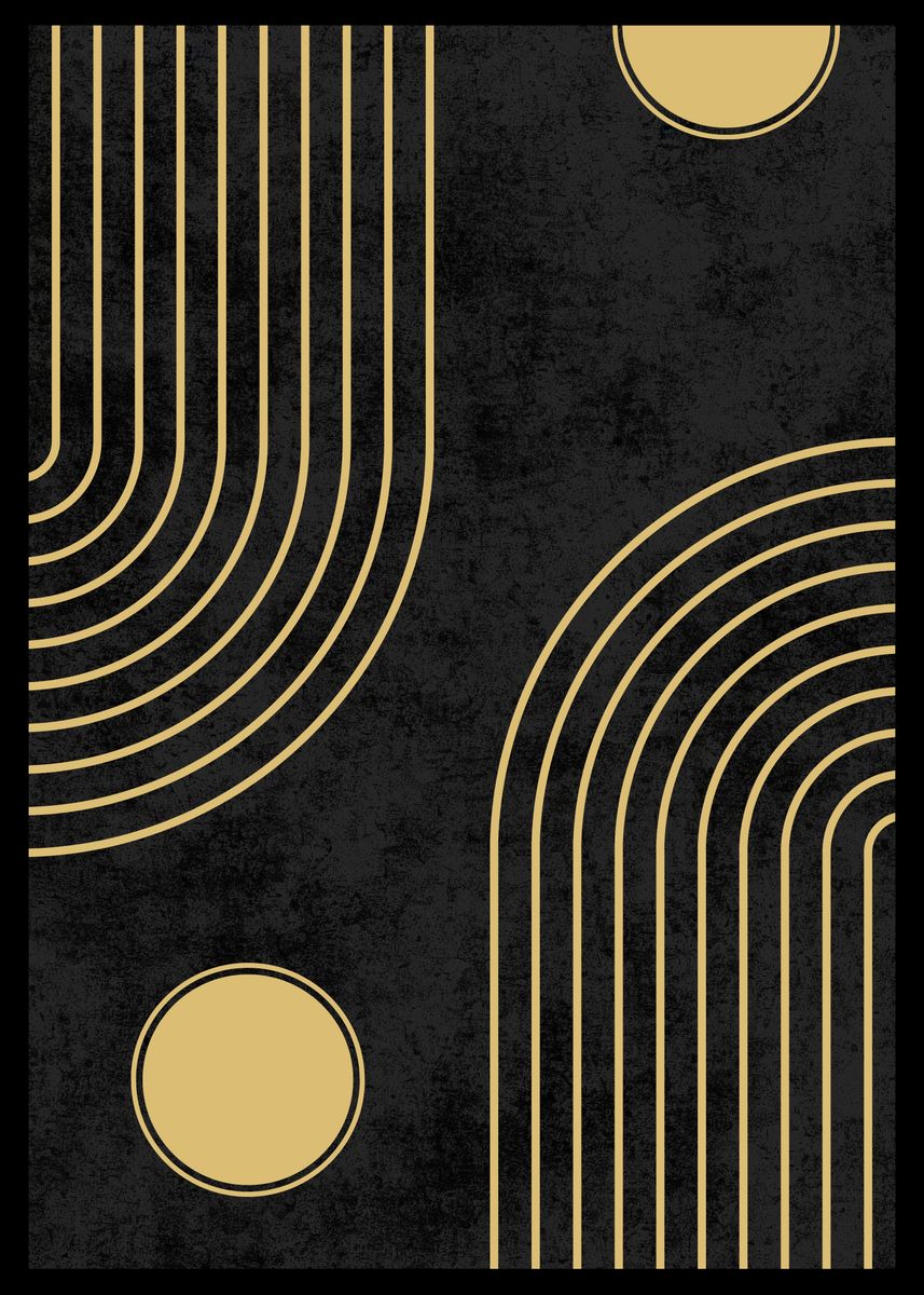 'Abstract Gold Lines' Poster, picture, metal print, paint by AndiSart ...
