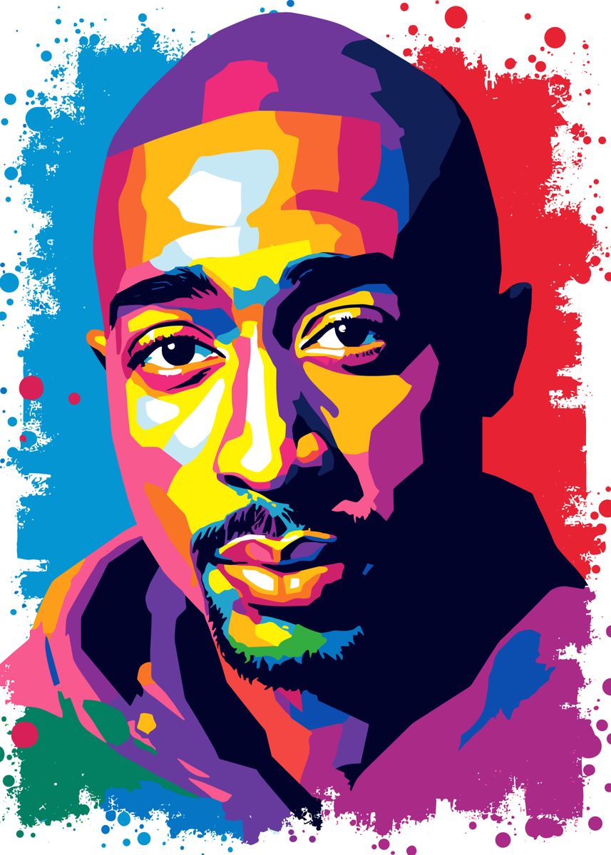 'Tupac Shakur Pop Art Portrait' Poster, picture, metal print, paint by ...