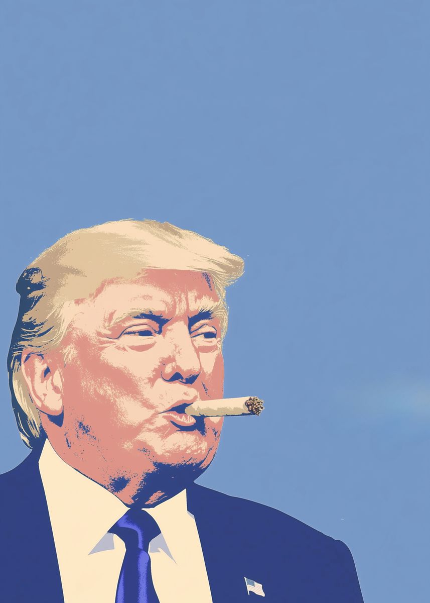 'Trump Smoking Cigar' Poster, picture, metal print, paint by Tazzie ...