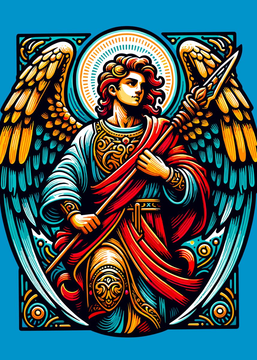 'Archangel Raphael' Poster, picture, metal print, paint by Ray Crimson ...