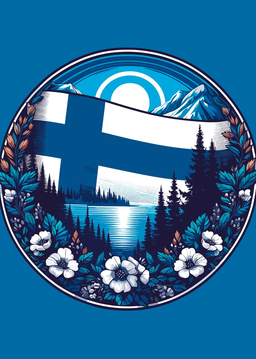 'Finnish Landscape Art' Poster, picture, metal print, paint by Ray ...