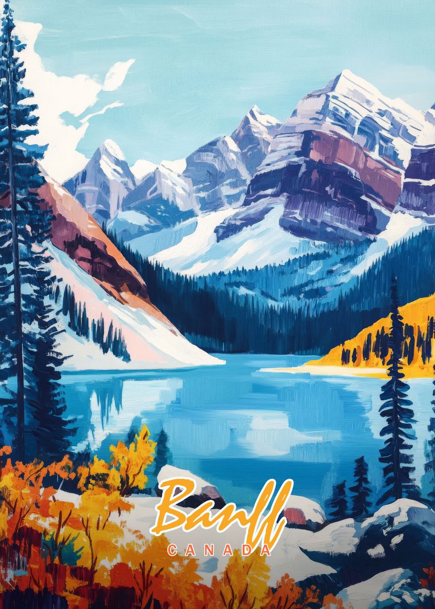 'Banff National Park Landscape' Poster, picture, metal print, paint by ...