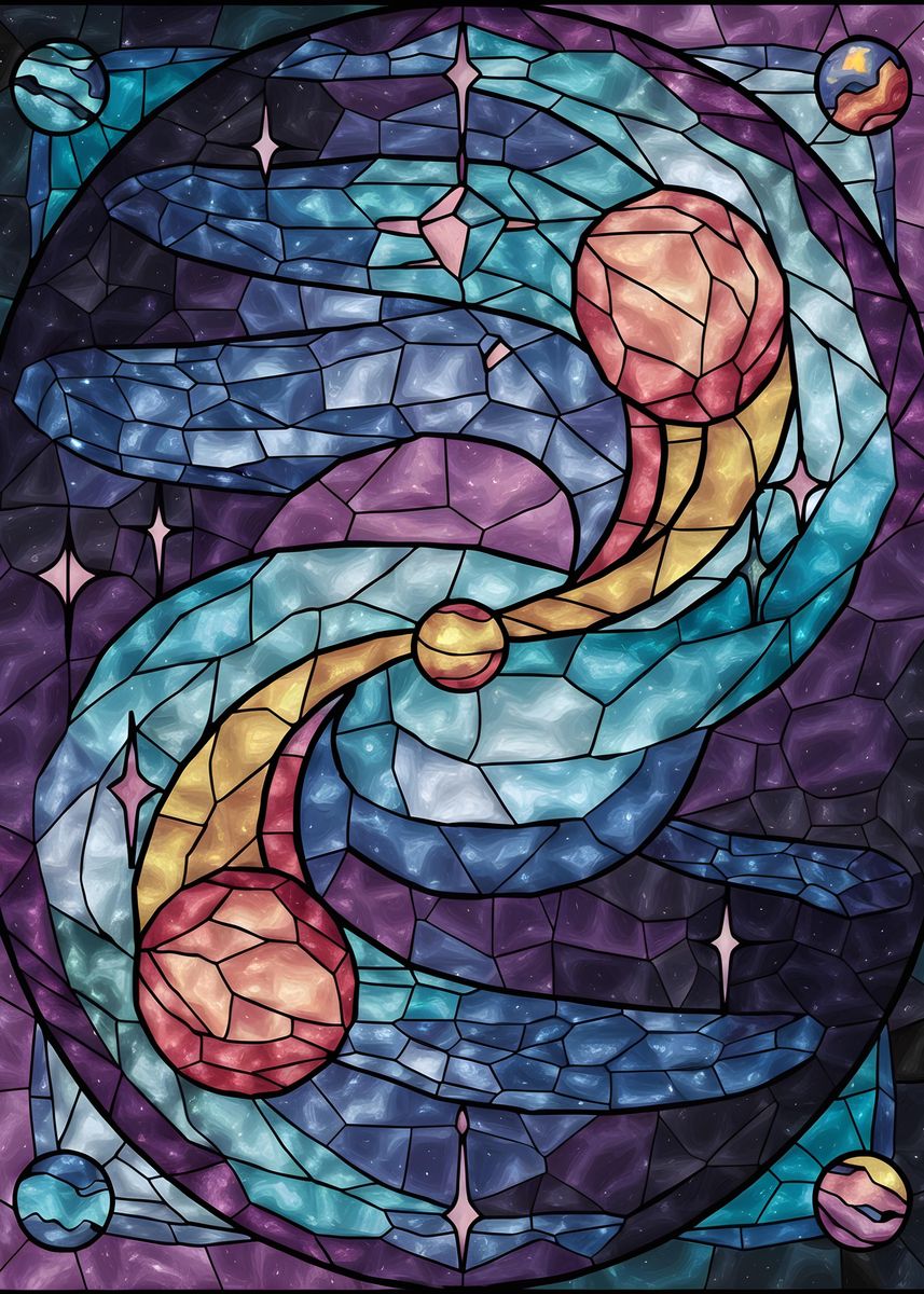 'Stained Glass Galaxy' Poster, picture, metal print, paint by ...