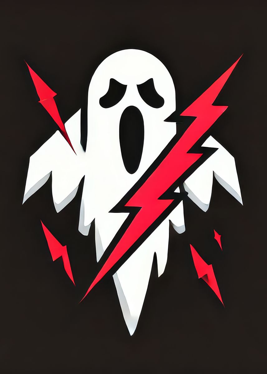 'Ghost with Lightning' Poster, picture, metal print, paint by ...