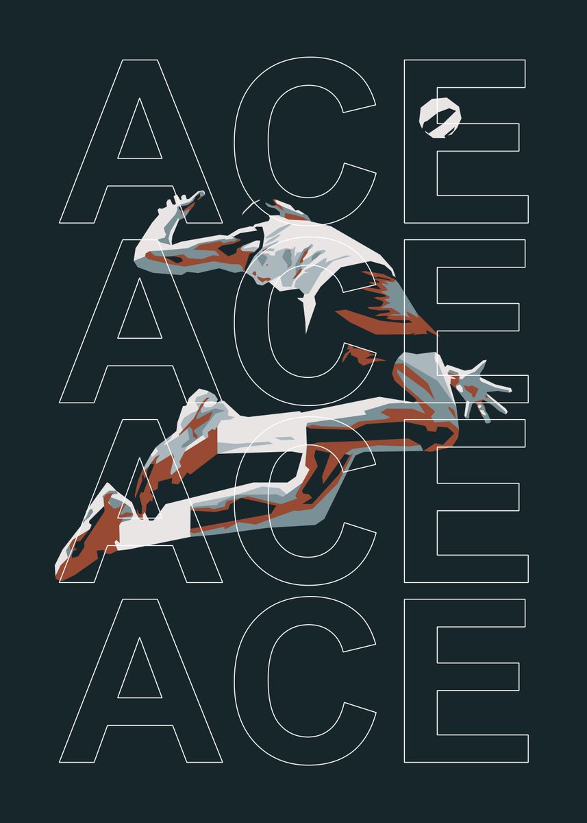 'Volleyball Ace Graphic' Poster, picture, metal print, paint by ...