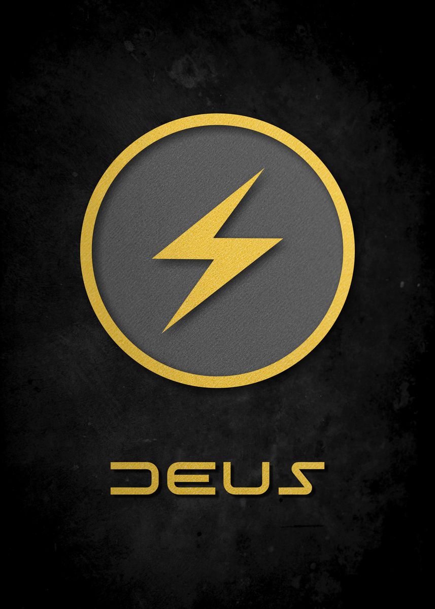'Deus Logo with Lightning Bolt' Poster, picture, metal print, paint by ...