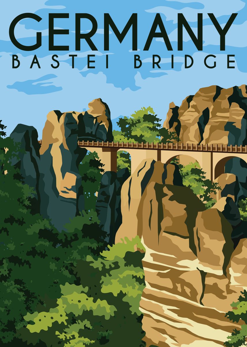 'Germany Bastei Bridge' Poster, picture, metal print, paint by ...