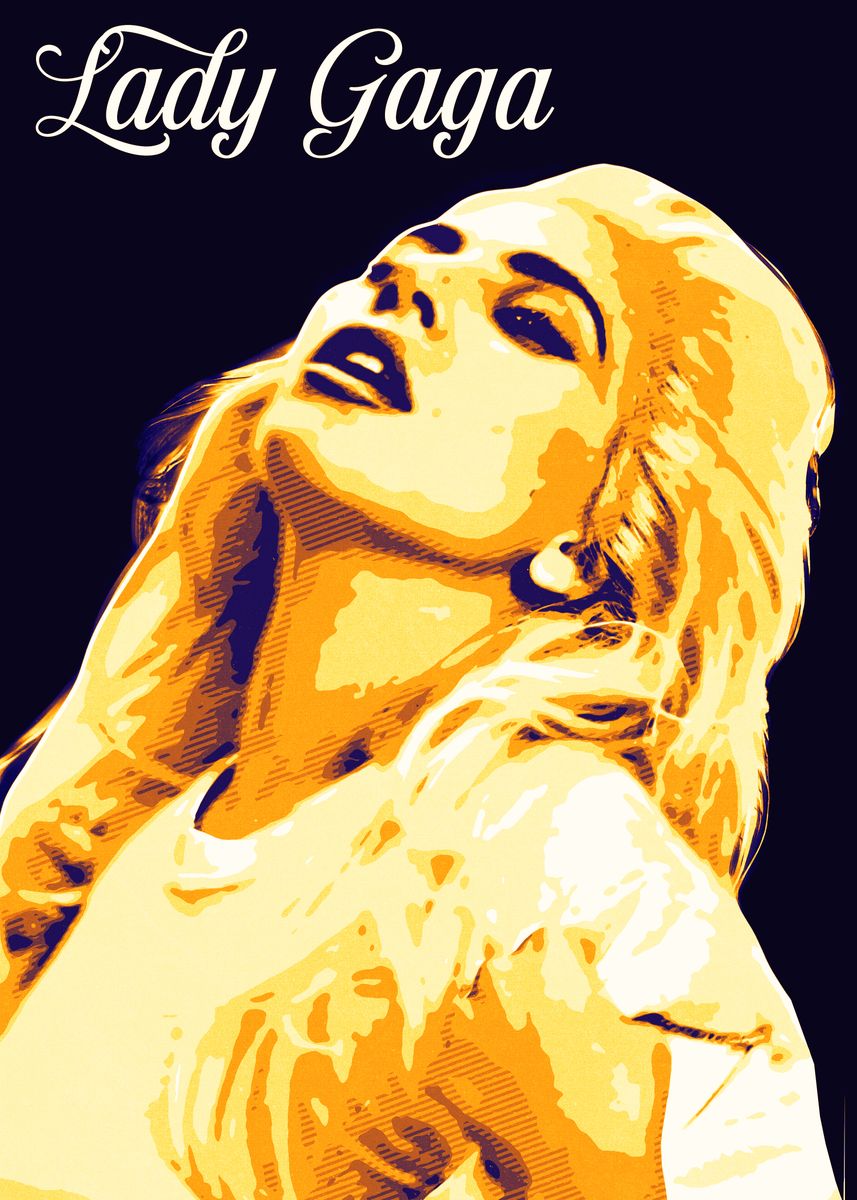 'Lady Gaga Pop Art Portrait' Poster, picture, metal print, paint by ...